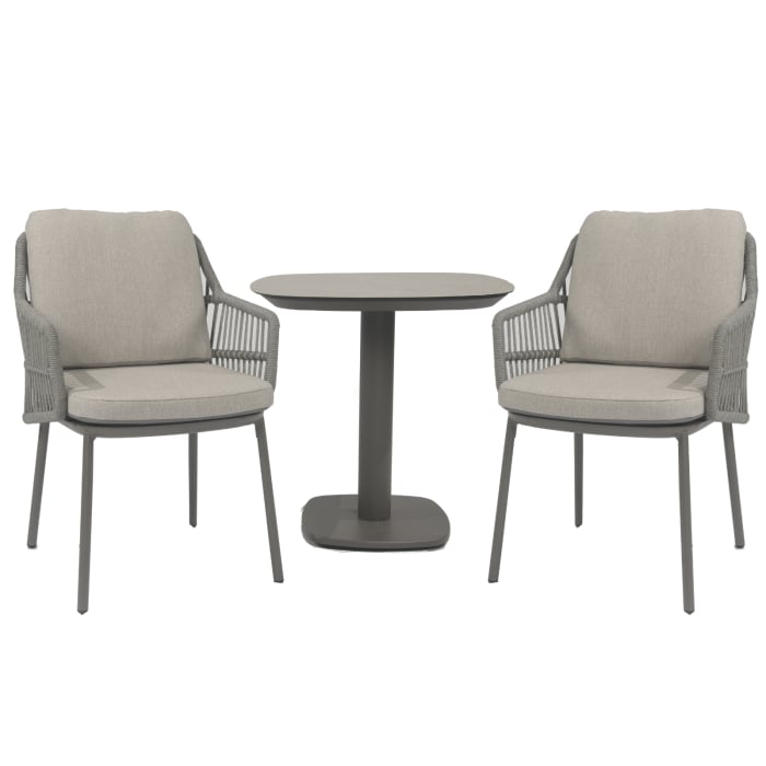 4 Seasons Outdoor Alicante Outdoor Bistro Set with Manolo 75cm Ceramic ...