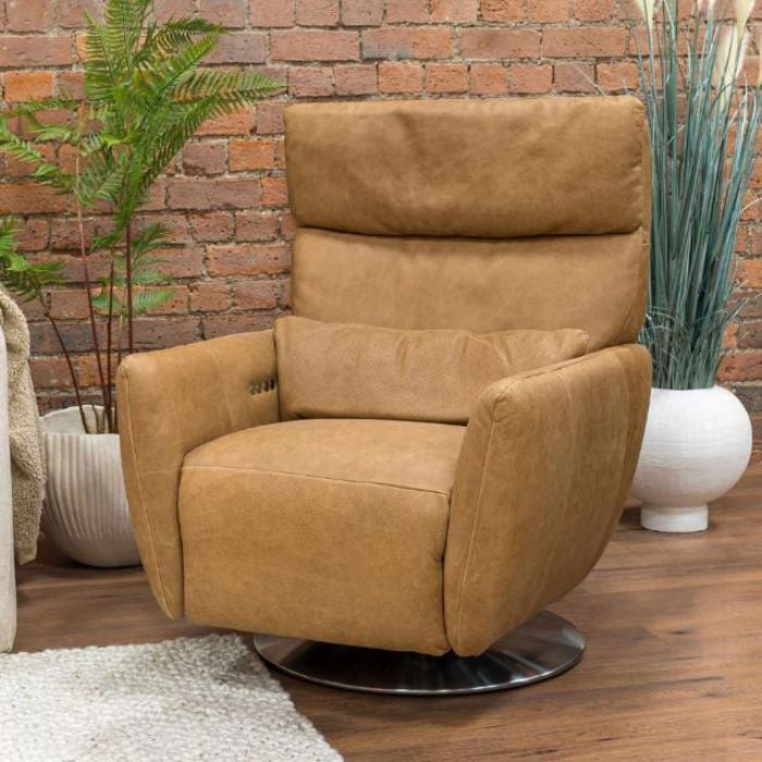 Boyle Swivel Chair Tier 1 Leather Nutmeg | Pavilion Broadway