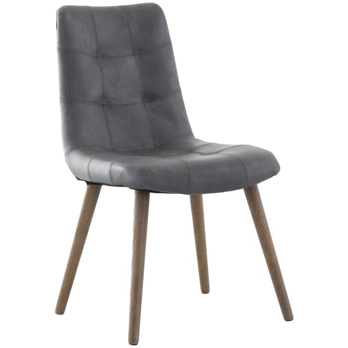 Keiichi Winchcombe Dining Chair in Grey Leather | Pavilion Broadway