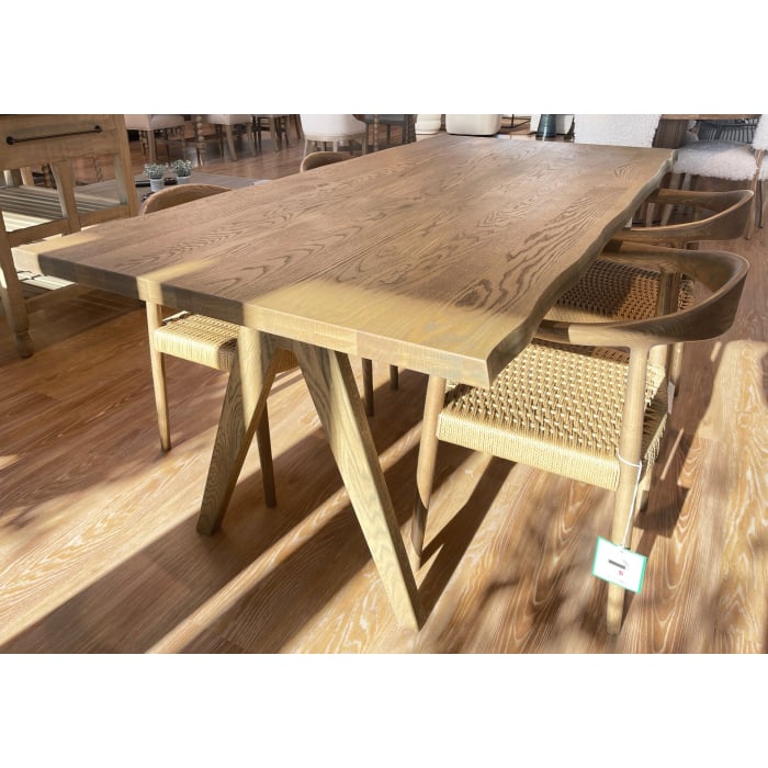 Modena Dining Table with A-Shape Wooden Legs 200cm - Grey Oiled Finish ...