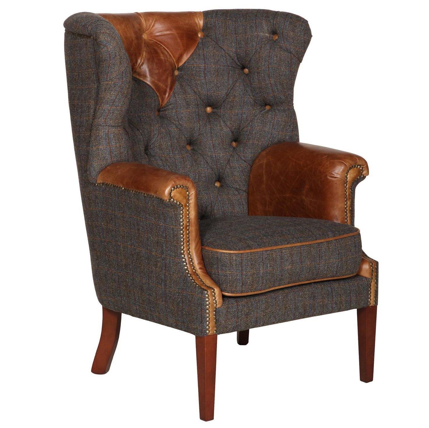 Fluted Tweed Wingback Chair | Vintage Sofa Company | Pavilion Broadway
